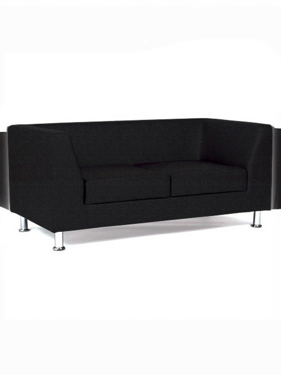 Диван двухместный StylChairs Браво офисный, обивка: ткань, цвет: черный