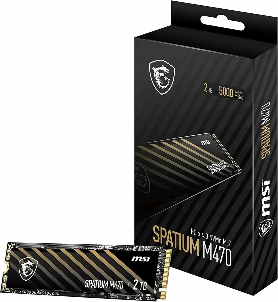 SSD накопитель MSI Spatium M470 Pro 2ТБ, M.2 2280, PCIe 4.0 x4, NVMe, M.2 (s78-440q990-p83)