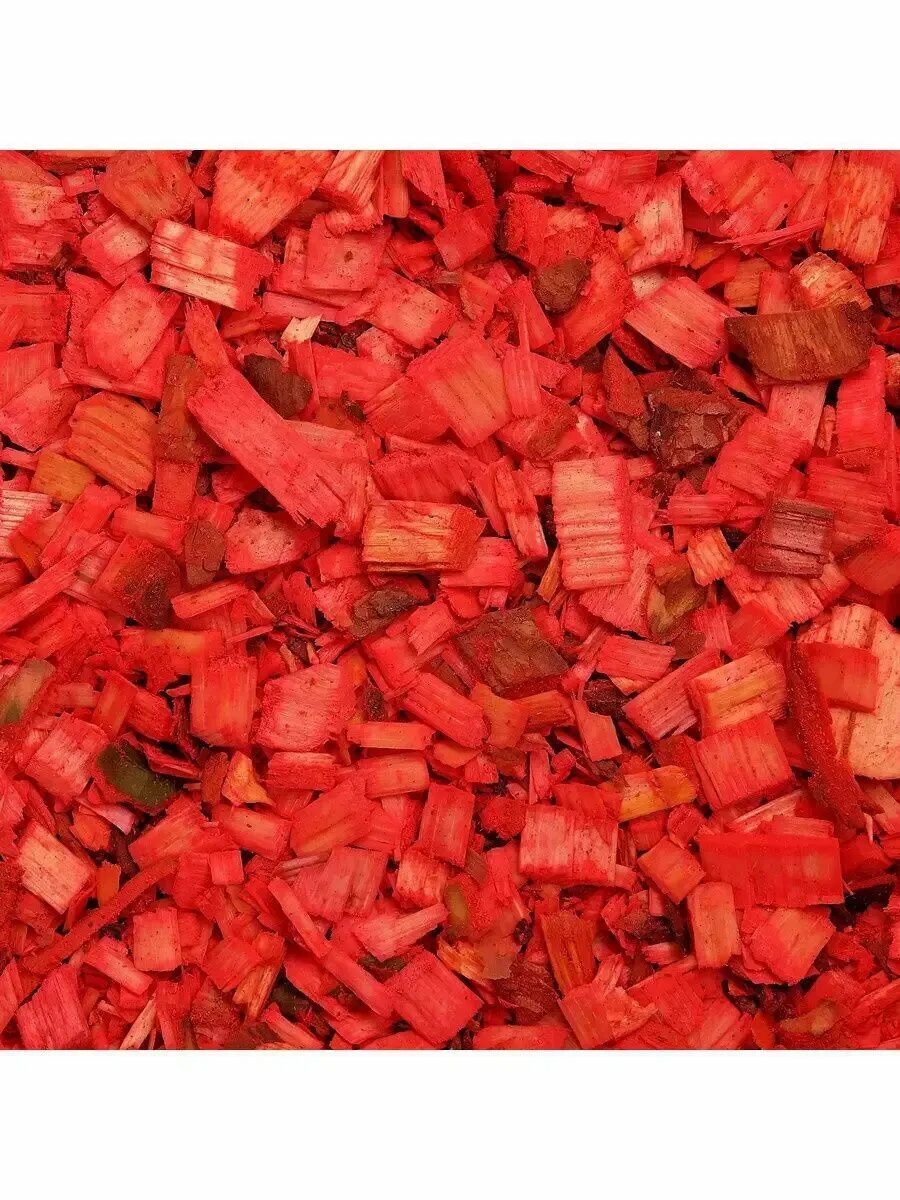 Мульча щепа декоративная, красная 60л.