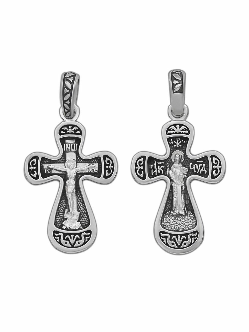 Крестик, серебро, 925 проба, чернение