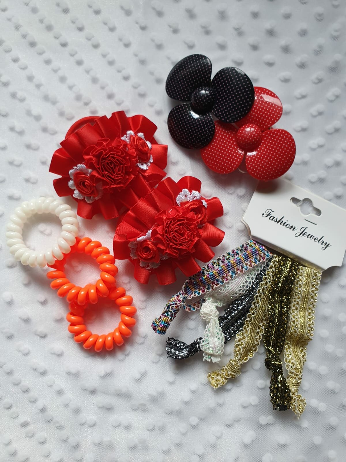 Набор аксессуаров для волос "Розы", резинки, заколки, женский, 13 предметов, цвет микс, красный