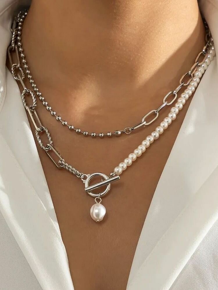 Чокер, жемчуг имитация