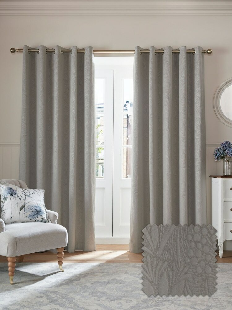 Шторы с люверсами Laura Ashley Barley, размер 223х220 см, цвет серый, E17-175_3