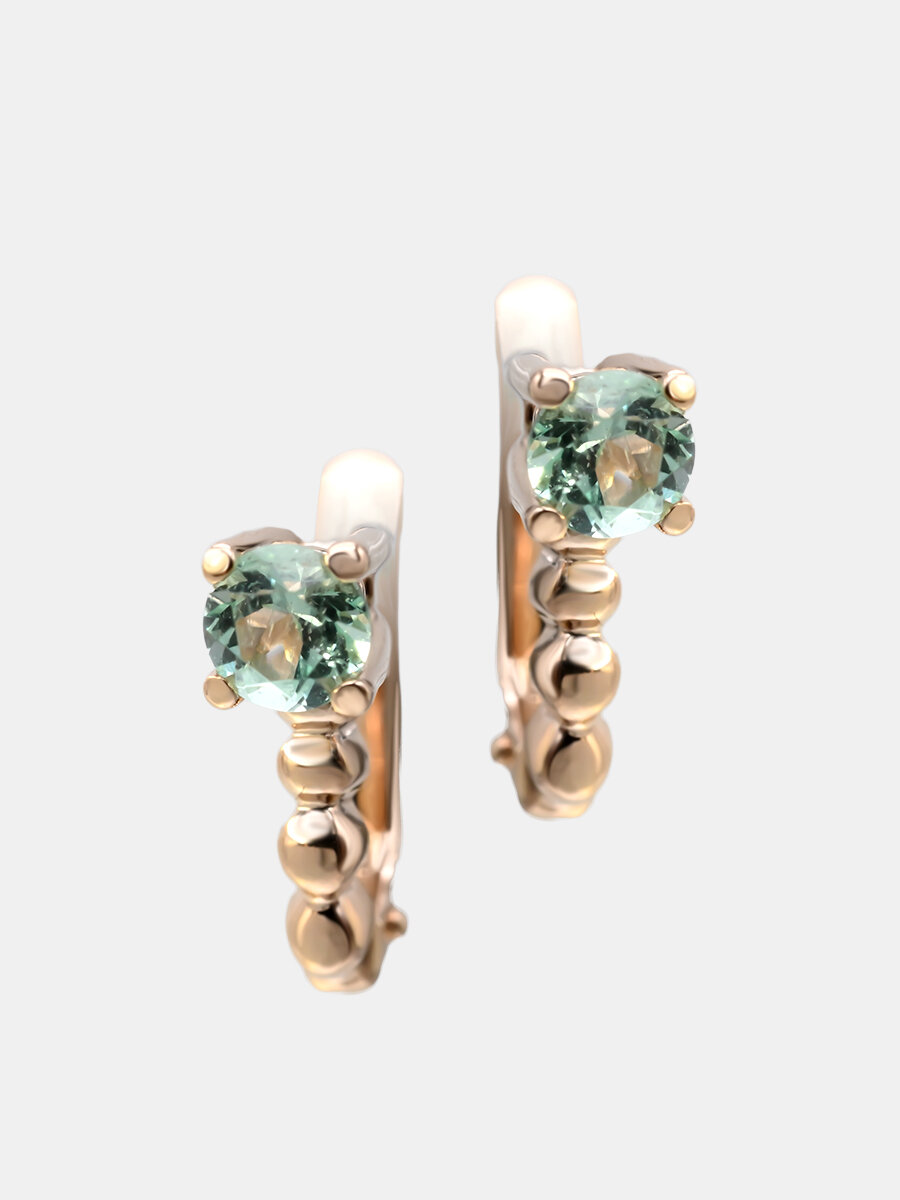 Серьги, красное золото, 375 проба, аквамарин