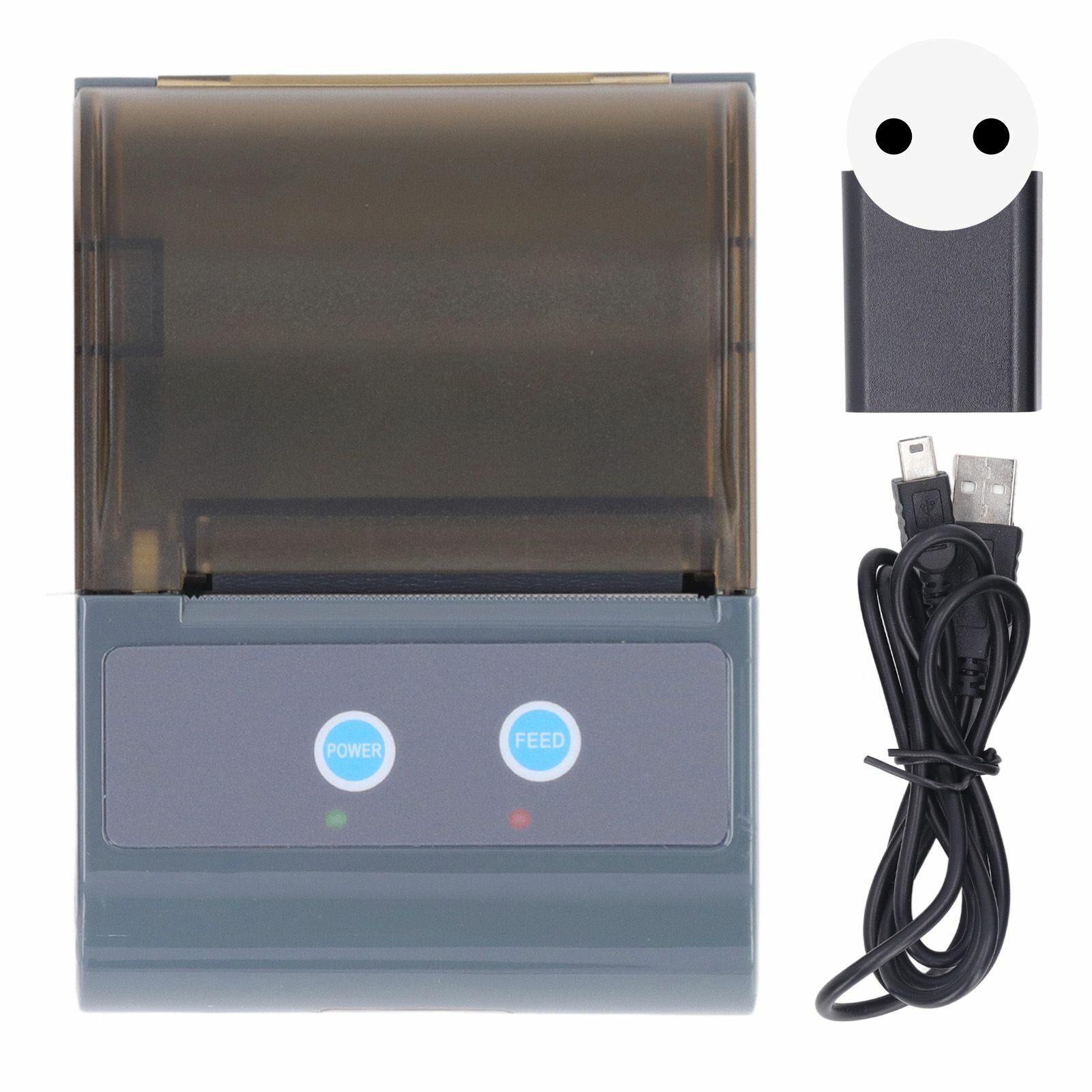 Портативный Bluetooth-принтер чеков, 58 мм, беспроводной термопринтер чеков AC110 до 240 В, вилка европейского стандарта