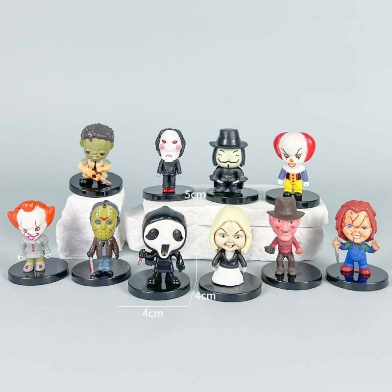 Childs play chucky halloween themed pvc action figure with assembly for fans and display