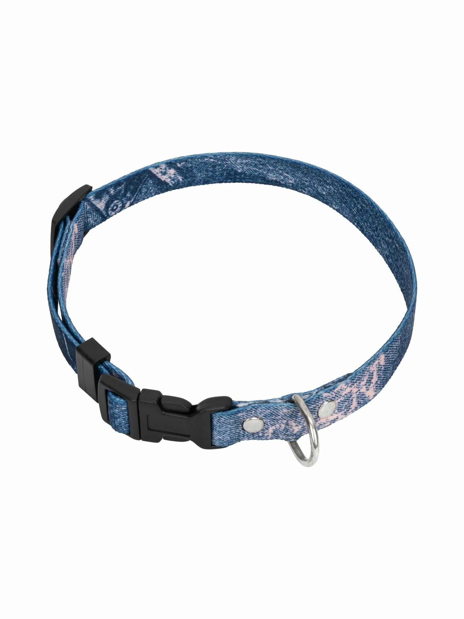 Ошейник для собак нейлон, ширина 15 мм, обхват шеи 29-44 см, джинс (никель), фастекс чёрный 70-1636