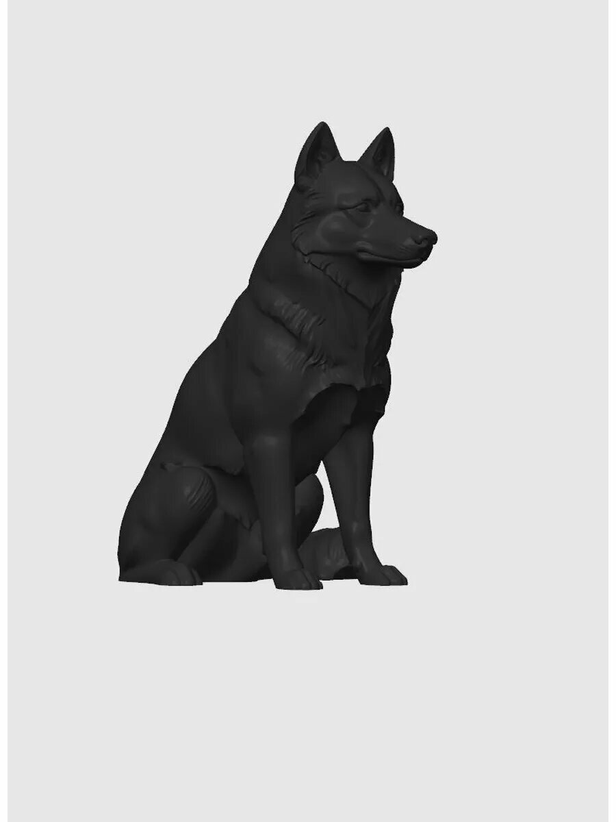 Ростовая статуэтка собаки-Сибирская Хаски (10см, черный)