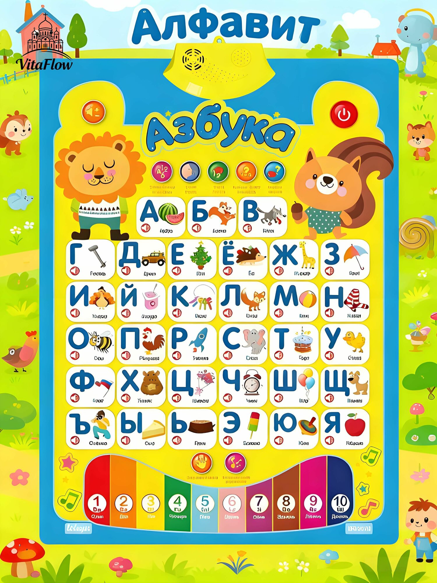 Русский алфавит/пособия по распознаванию детских слов со звуками/интерактивные игры для родителей и детей