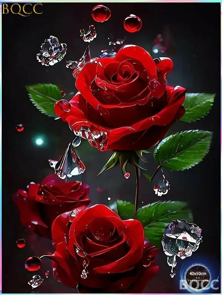 Алмазная мозаика на подрамнике 5D DIY/40x50 "Лунный водопад" (без единой рамки)