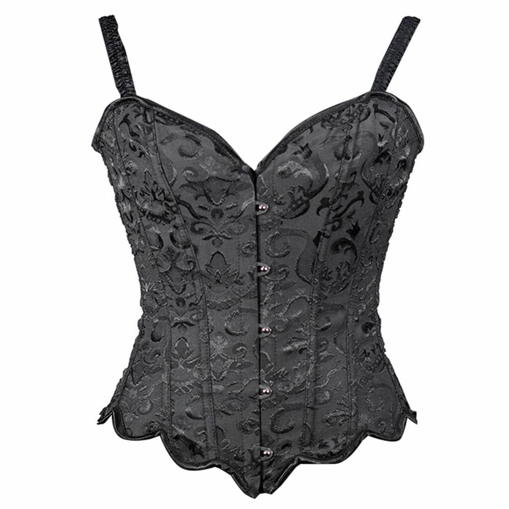 Женский корсет с тонкими бретелями для вечеринок, Черный - L