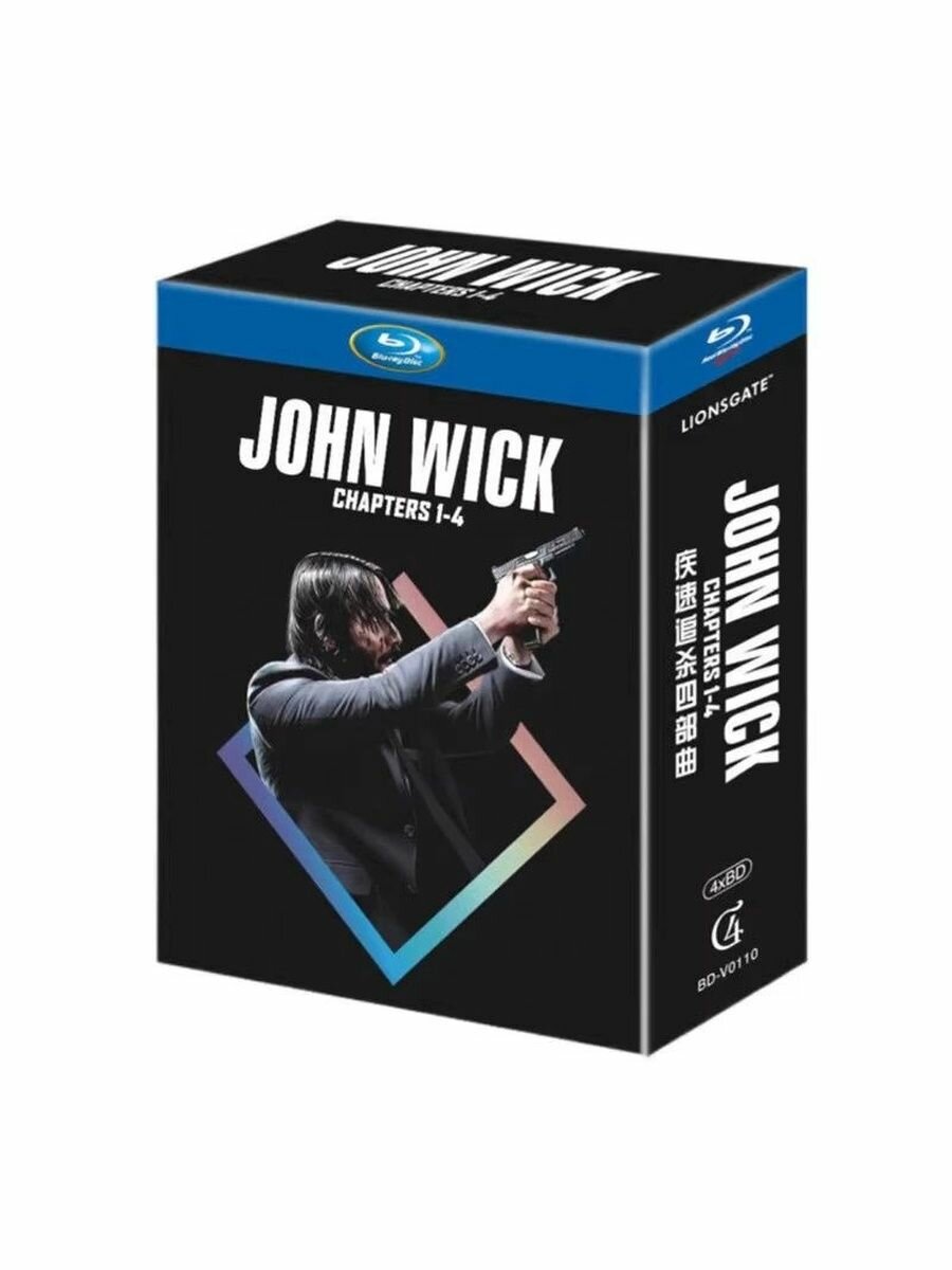 *BD Blu-ray Disc: Серия фильмов Джон Уик (1-4 части) Коллекционное издание на 4 дисках (1080p,