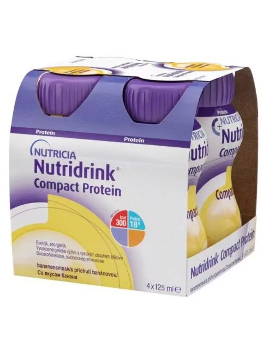 Нутридринк компакт протеин банан смесь 125 мл 4 шт.-1уп.