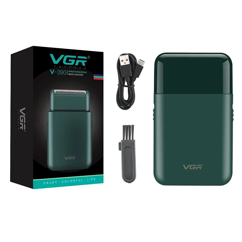 Электробритва VGR V-390 перезаряжаемая V-390 green box