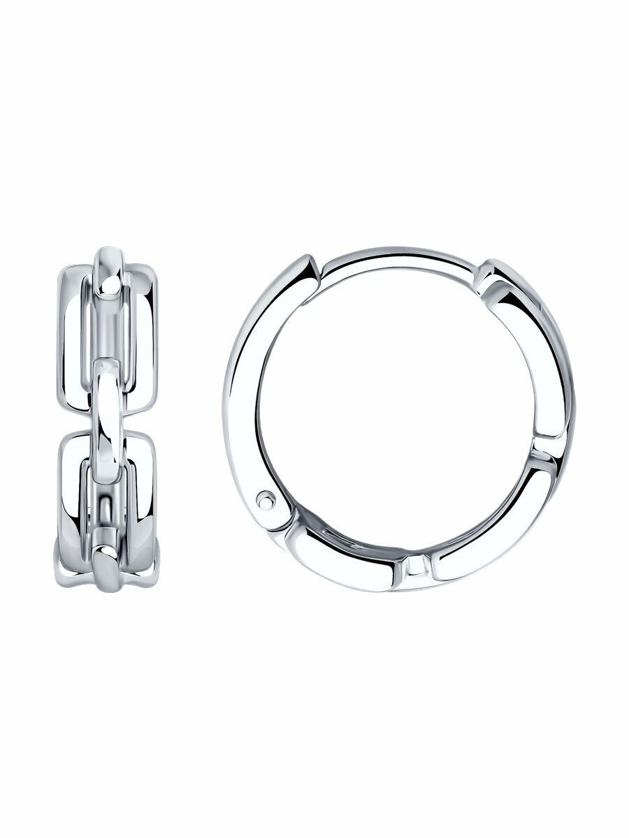 Серьги конго, серебро, 925 проба, родирование