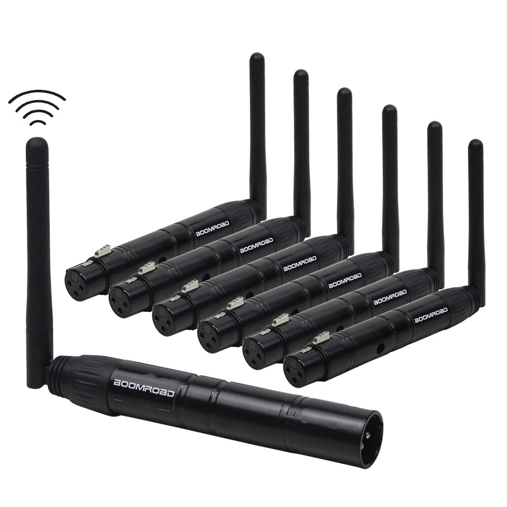 2.4G ISM беспроводной передатчик-приемник DMX XLR Dfi DMX512 контроллер для диско, вечеринок, баров, сценических светодиодных проекторов, подвижных головок, лазерных светов - 1 передатчик и 6 приемников
