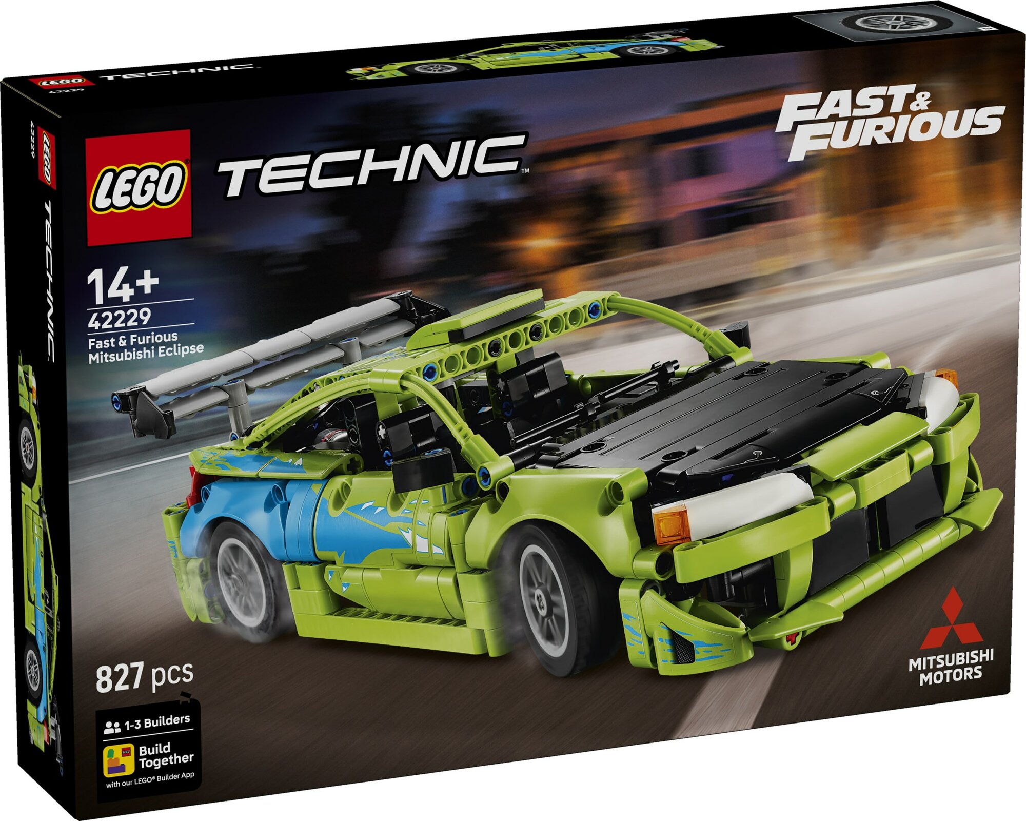 Конструктор LEGO Technic 42229 Mitsubishi Eclipse из Форсажа, 827 дет, 14+