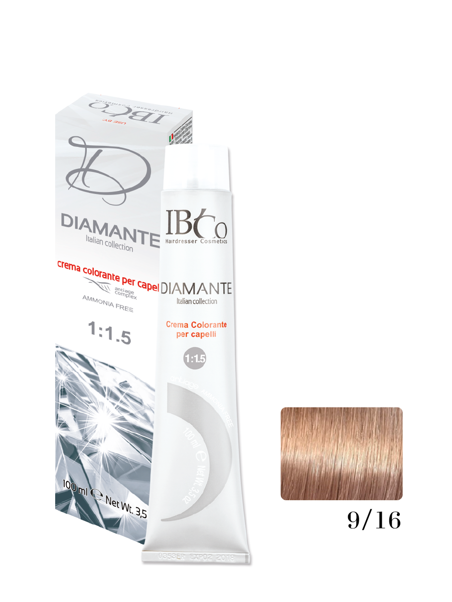 Крем-краска безаммиачная DIAMANTE AMMONIA FREE 9/16, 100 мл