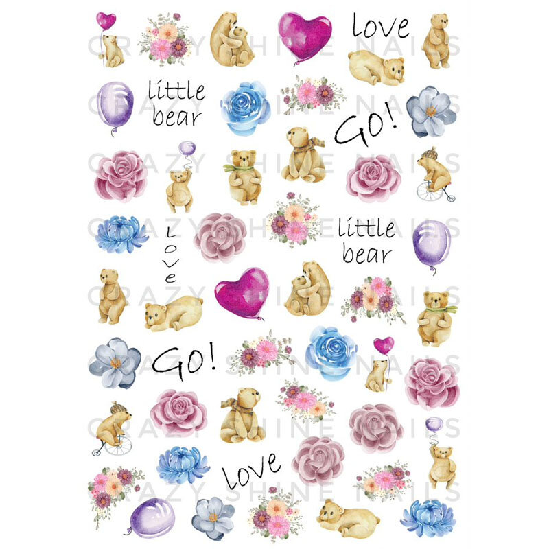 Слайдер-дизайн Crazy Shine Nails mini №1101 Little bear