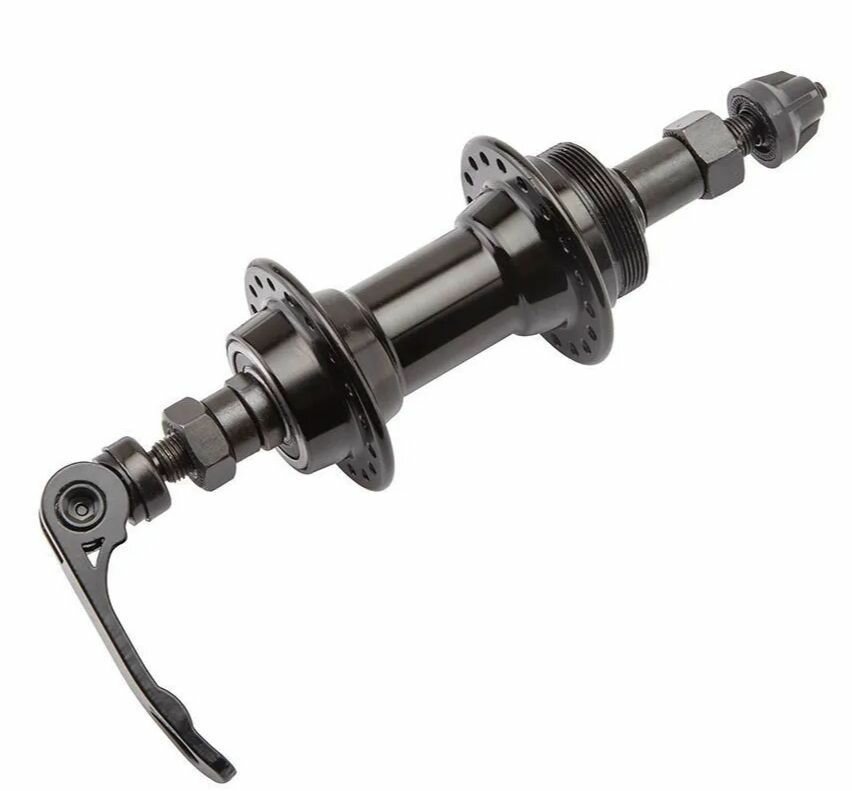 Втулка WZ задняя, алюминиевая, под V-br, под трещотку, на эксцентрике, 36 отверстий, ось 3/8'х135x145мм, черная