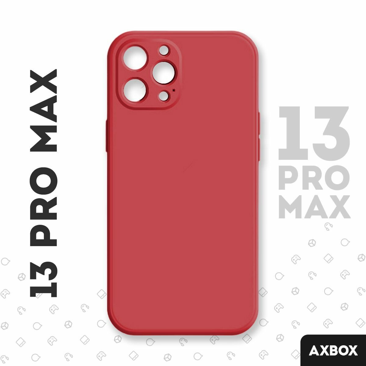 Силиконовый чехол для iPhone 13 Pro Max (Айфон 13 Про Макс) красный, с микрофиброй