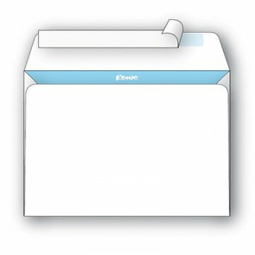 Конверт белый С5 стрип 162х229 80г комус 100 шт/уп, 12 уп/кор