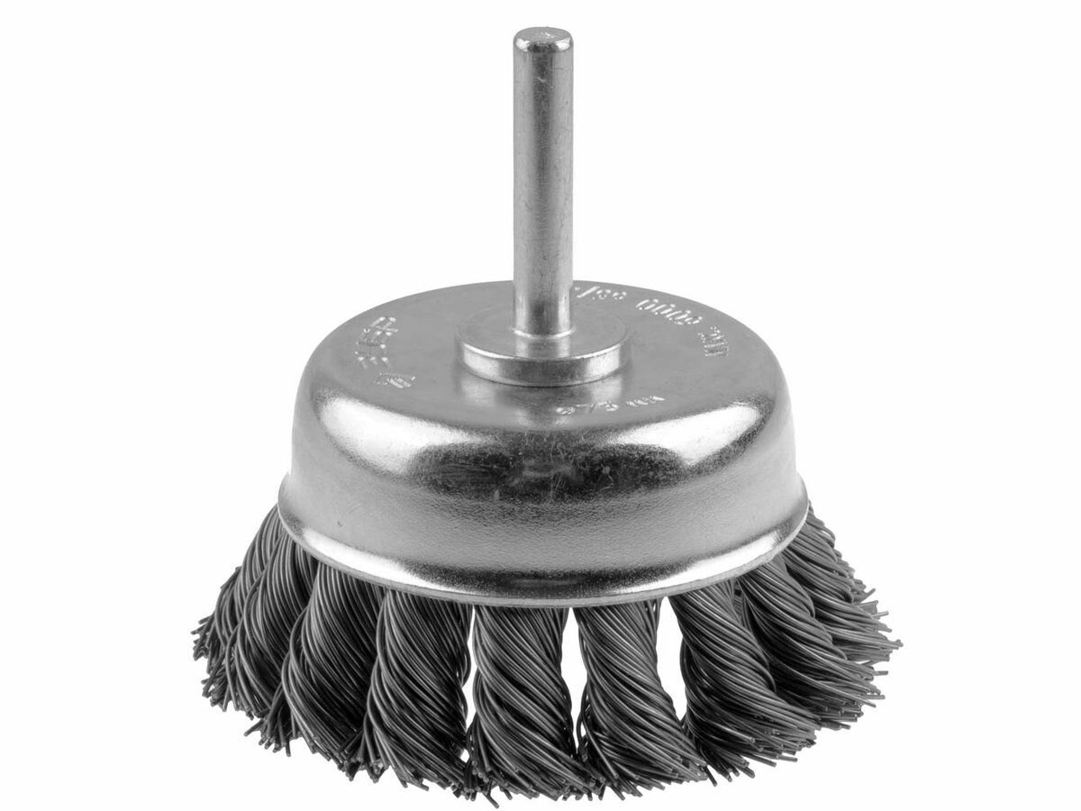 Щетка чашечная для дрели жгутированная стальная проволока 75 мм Зубр профи 35255-075_z02