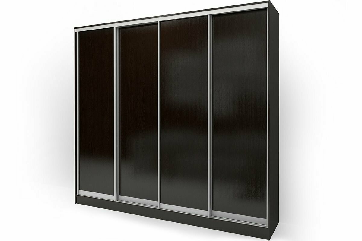 Шкаф-купе для одежды МногоМеб Версаль 240x60x220, 4 двери, черный