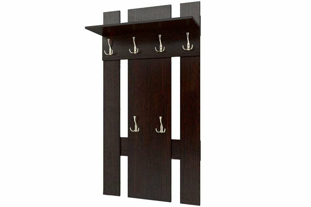 Вешалка настенная в прихожей В-4 венге цаво, ЛДСП и металл, для дома/офиса