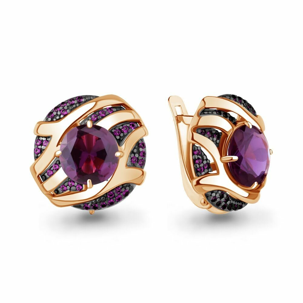 Серьги, серебро, 925 проба, корунд синтетический
