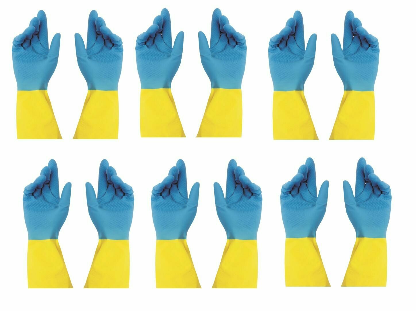 LIBRY Перчатки латексные биколор, размер М - 6 шт