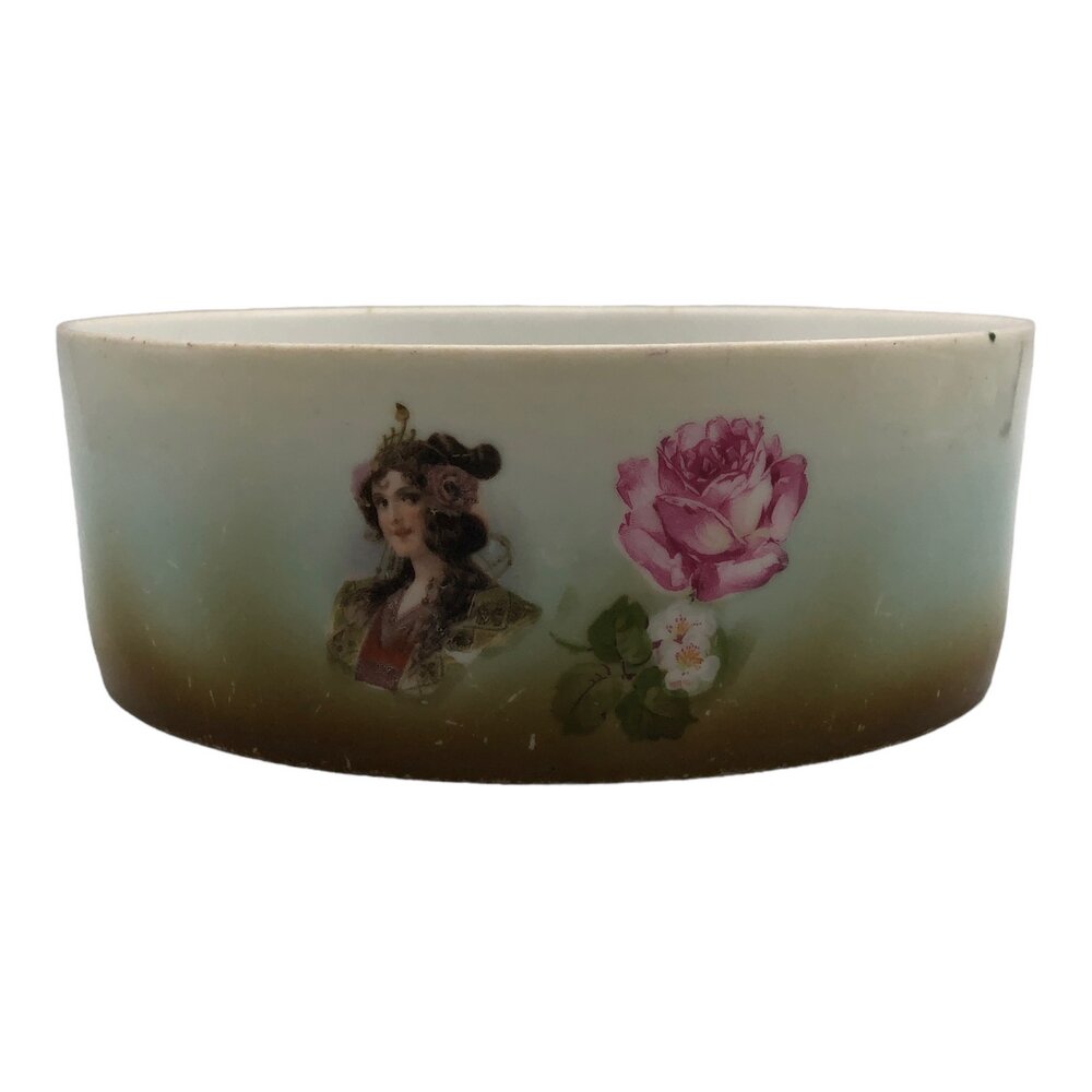 Фарфоровый капельник-полоскательница "Розовые цветы" 1889-1917 гг, Кузнецов, Российская Империя