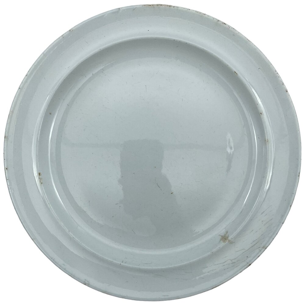 Тарелка "Белая", 25 см, 1894-1917 гг, Кузнецов, Российская Империя