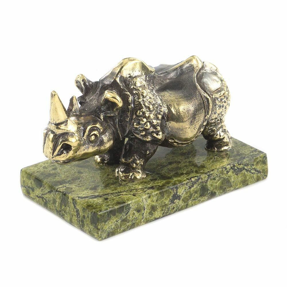 Статуэтка из бронзы и змеевика "Носорог" бронза змеевик 119713