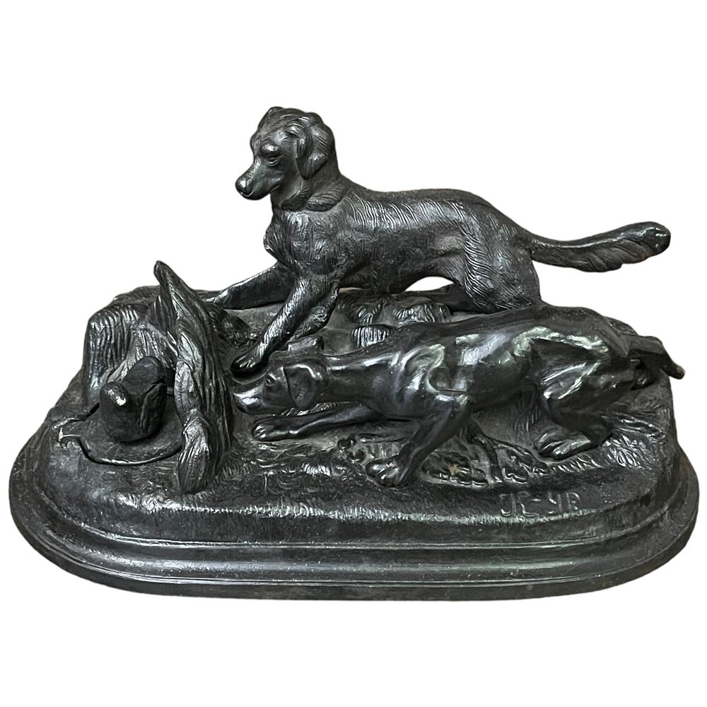 Чугунная статуэтка-чернильница "Собаки на стойке" 1960-1970 гг. Каменск-Уральский, СССР