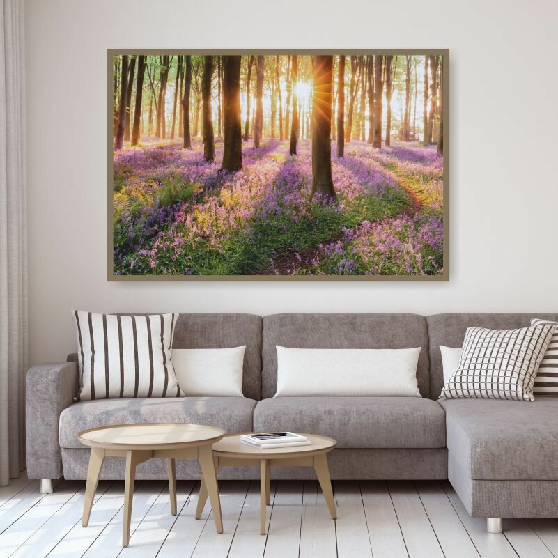 Постер для интерьера Колокольчики В Весеннем лесу 50х40 см в тубусе ПолиЦентр