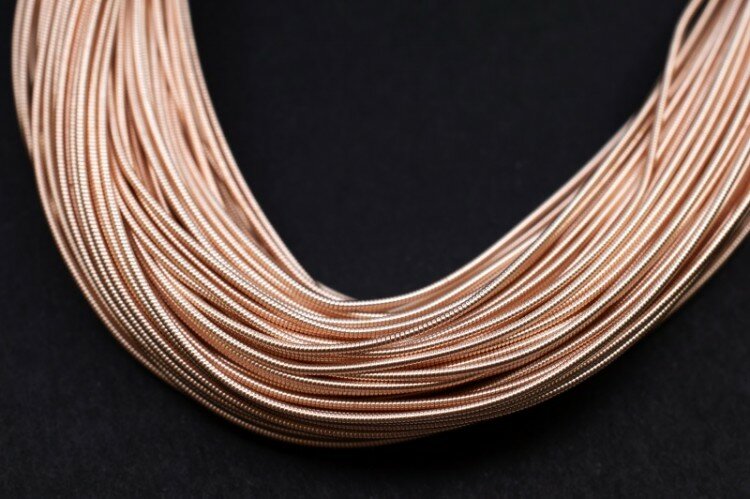 Канитель жесткая 1,0мм, цвет розовое золото, 49-088, 5г (около 1,2м)