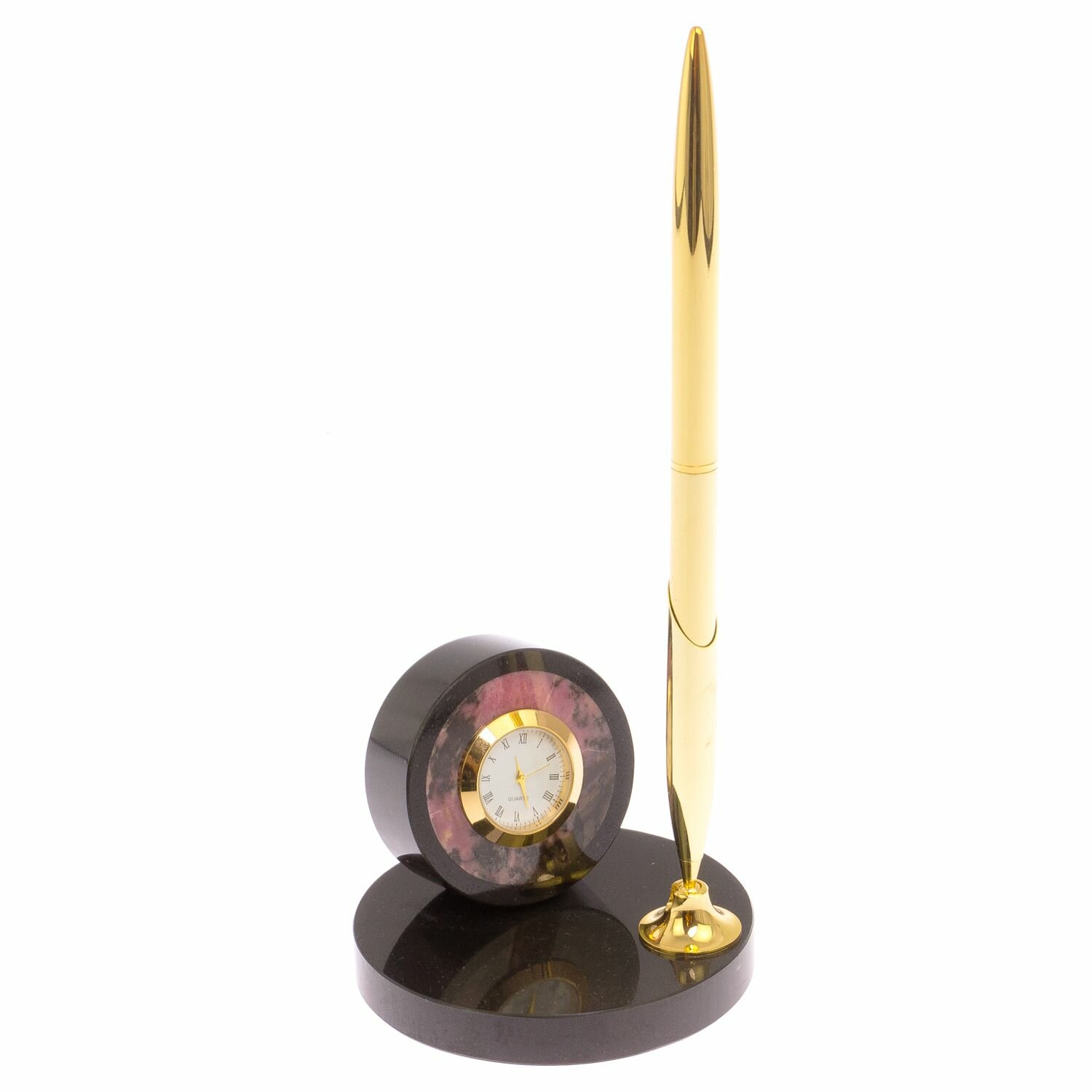 Часы настольные с ручкой камень родонит