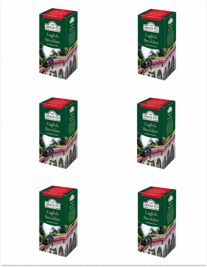 Чай Ahmad Tea Английский Завтрак 25 пак, 6 шт.