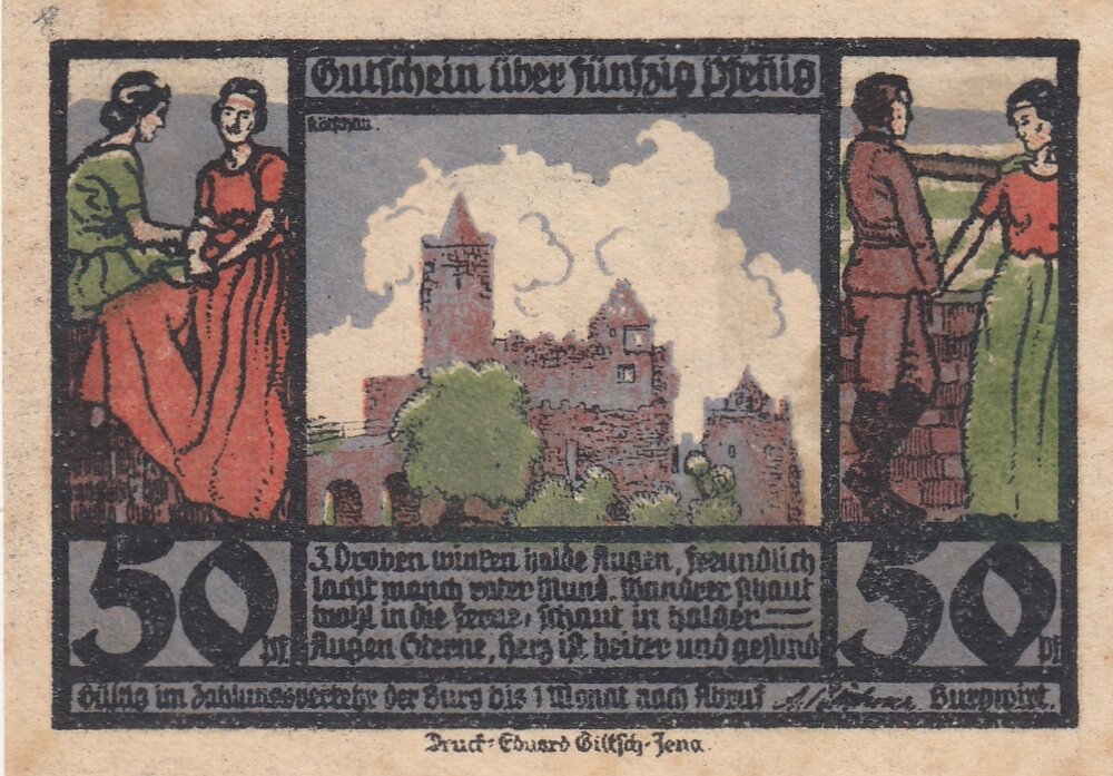 Германия (Веймарская Республика) Рудельсбург 50 пфенингов 1921 г. (№3) (2)