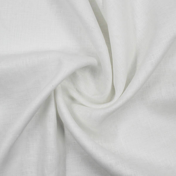 Ткань "Ткани-100", 100% лён, рубашечная, гладкая, белая, 1х1.4м