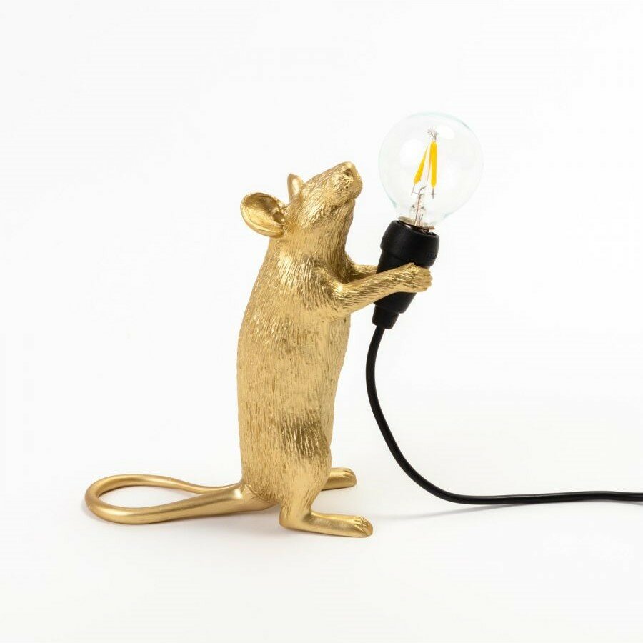 Настольная лампа Seletti Mouse Lamp Mouse Lamp Standing GOLD USB 15230