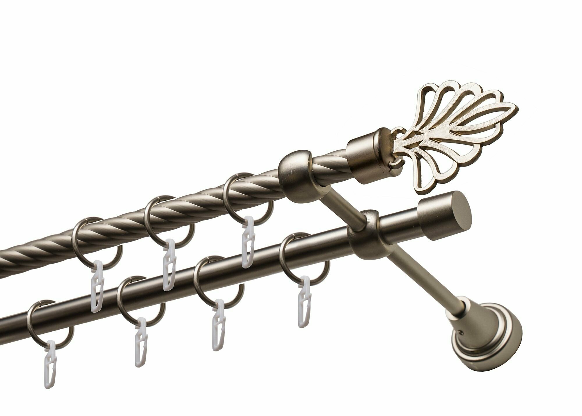 Карниз для штор 1,6 метра AICITY веер твист 22 хром матовый