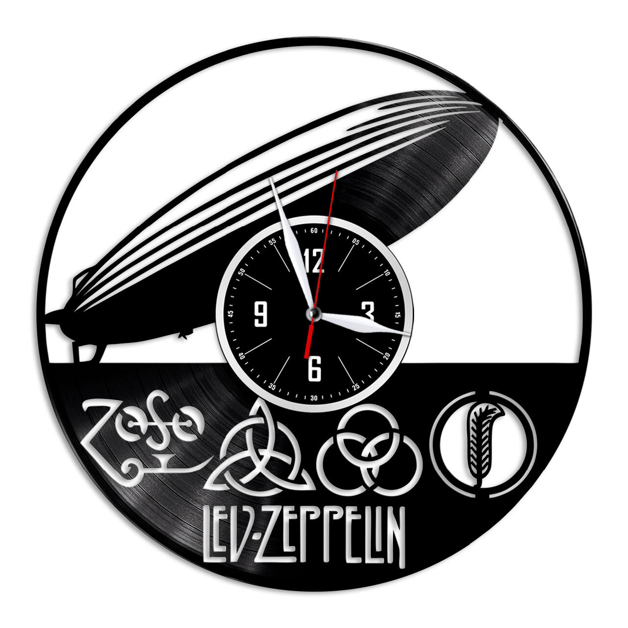 Led Zeppelin - настенные часы из виниловой пластинки, диаметр 30 см