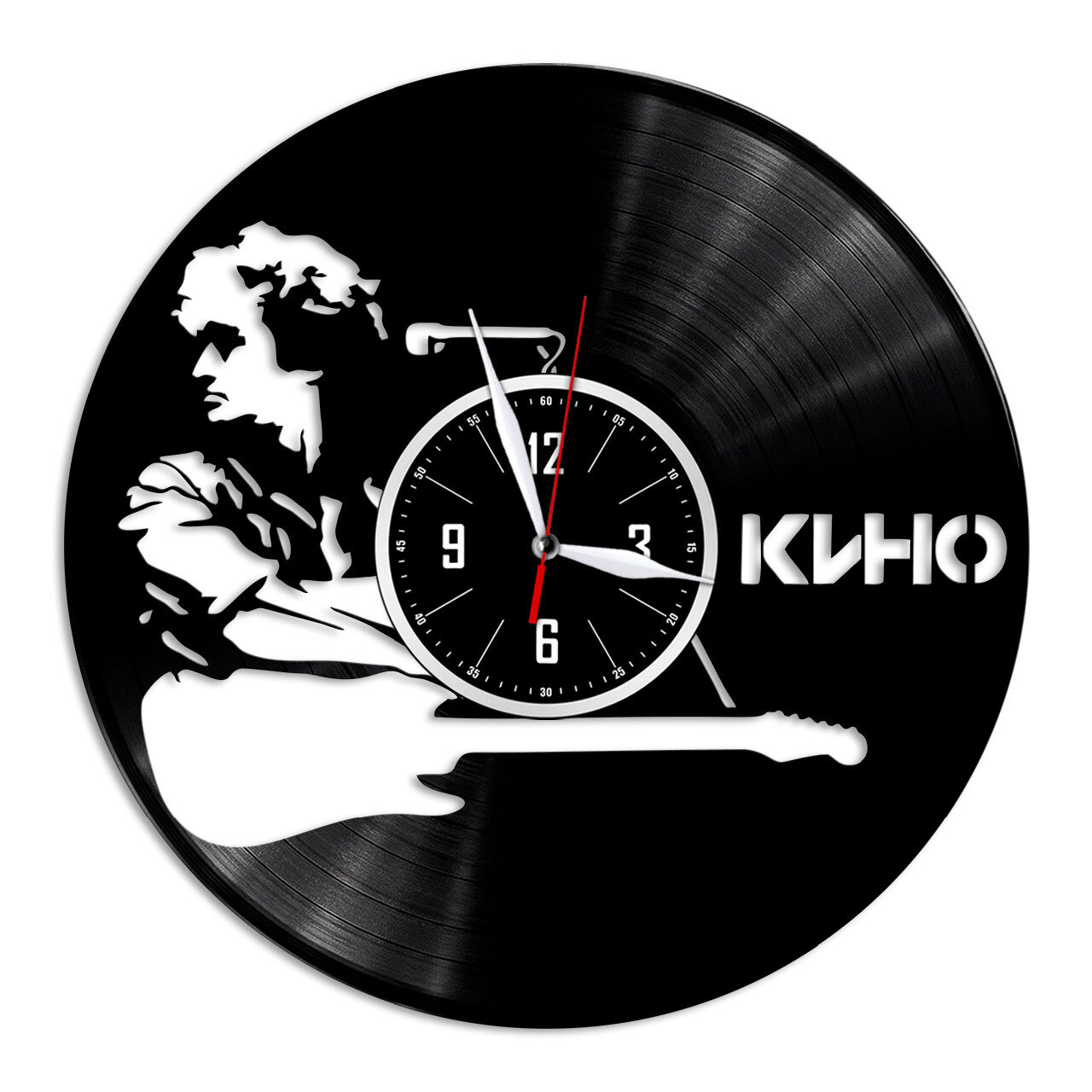 Группа Кино - настенные часы из виниловой пластинки, диаметр 30 см