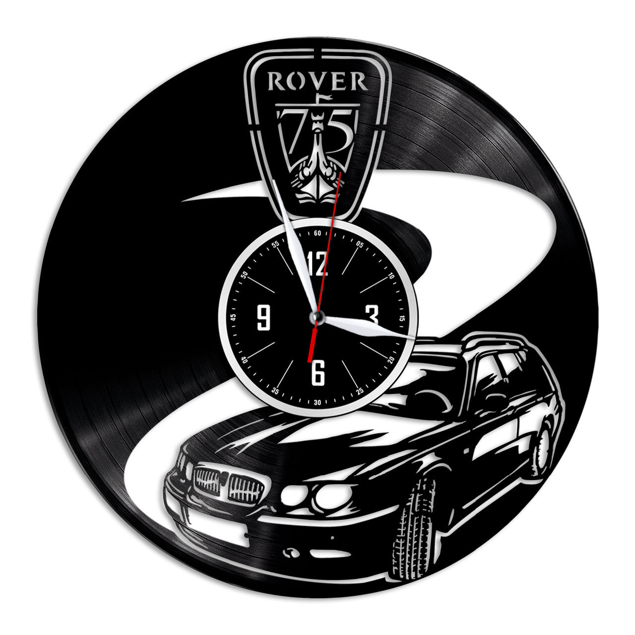 Rover - настенные часы из виниловой пластинки, диаметр 30 см