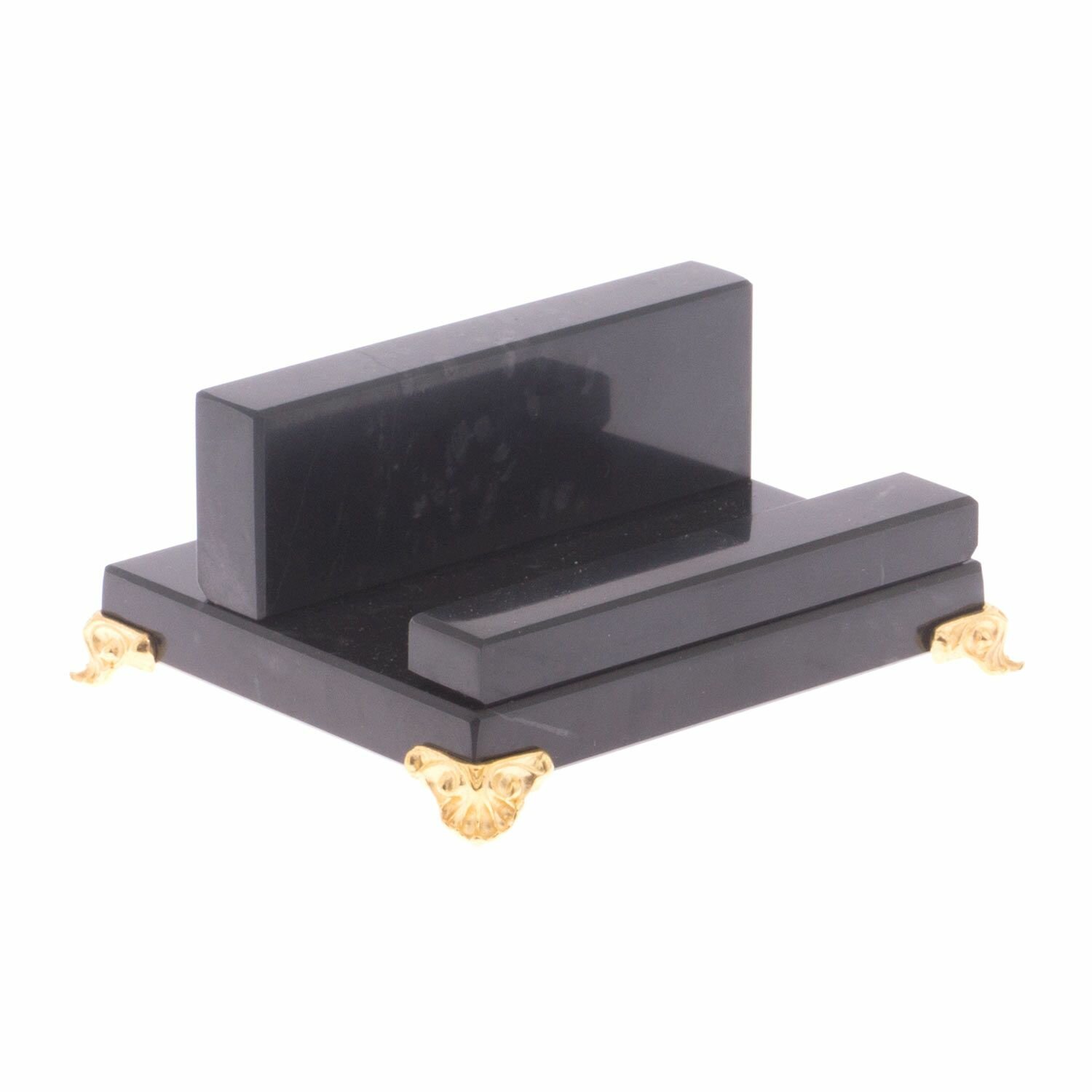 Настольная подставка под смартфон камень змеевик черный 121926