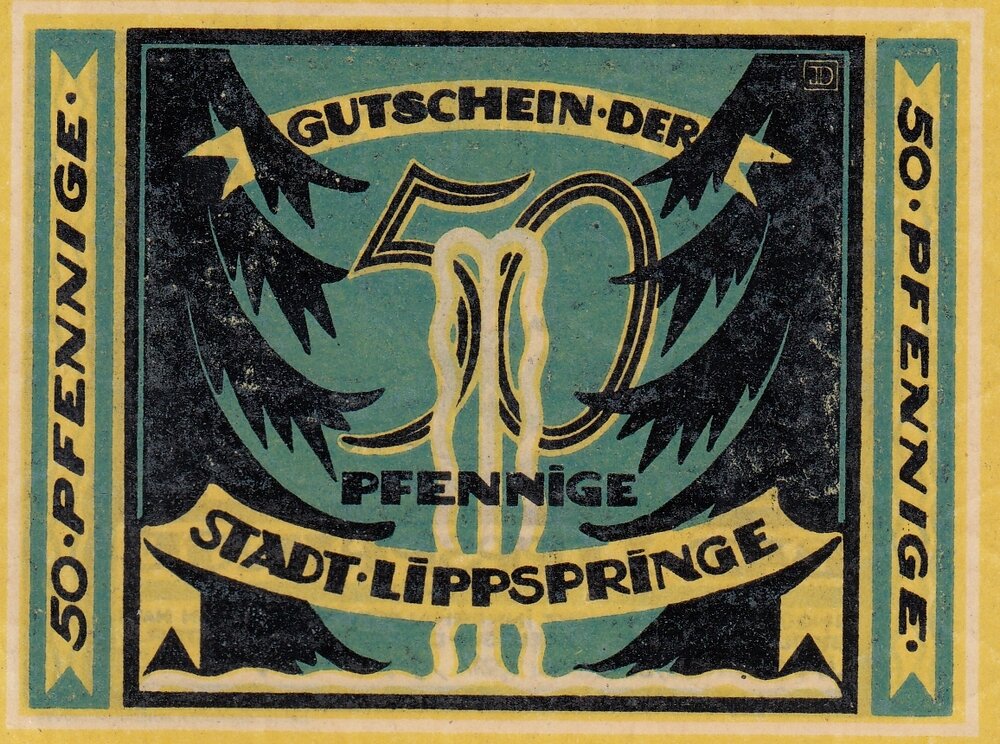 Германия (Веймарская Республика) Бад-Липшпринге 50 пфеннигов 1921 г. (4)
