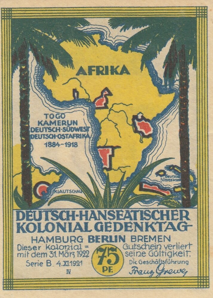 Германия (Веймарская Республика) Гамбург Берлин Бремен 75 пфеннигов 1921 г. (№4)