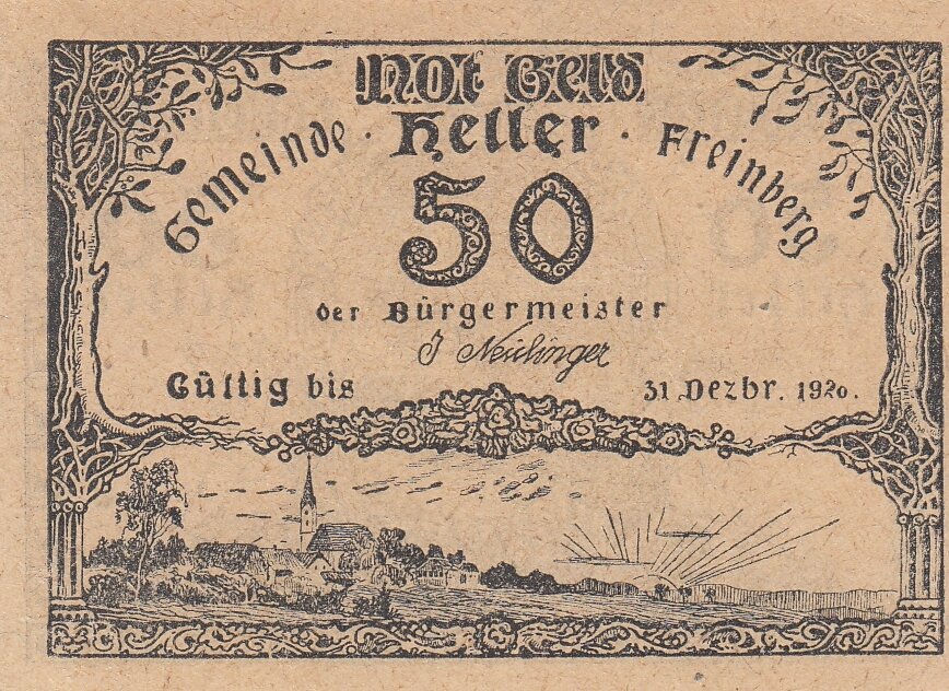 Австрия, Фрайнберг 50 геллеров 1914-1920 гг. (№2)